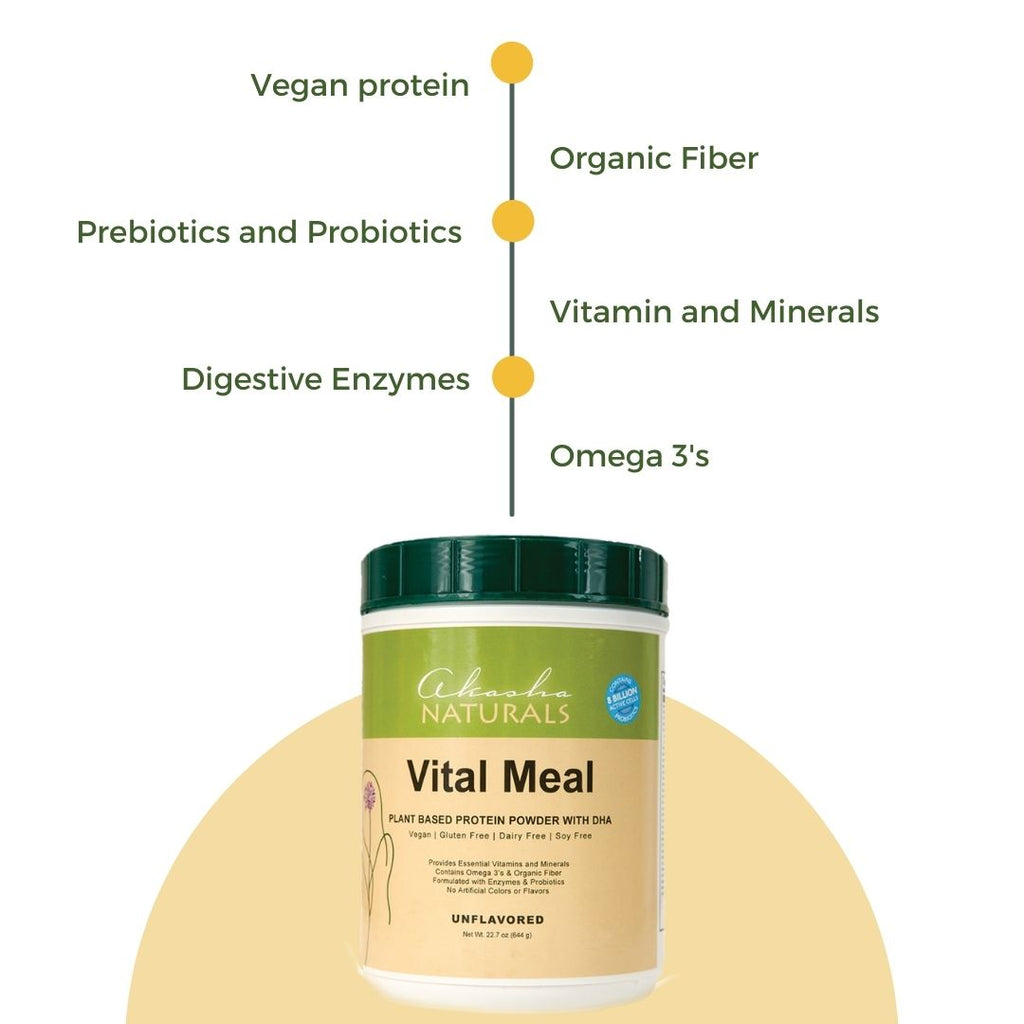 Vital Meal - Vegan Protein Powder With Probiotic & Omega-3s - 22.7 oz ...